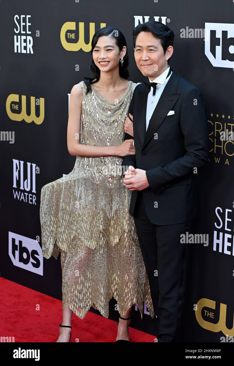 Los Angeles, USA. 13th Mar, 2022. LOS ANGELES, USA. March 13, 2022: HoYeon Jung & Lee Jeong-jae ...