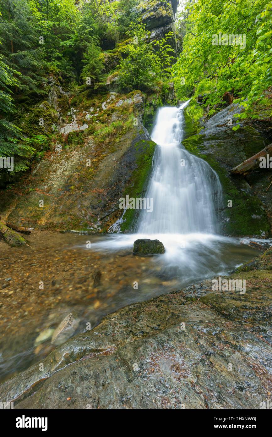 Resov waterfalls on the river Huntava in Nizky Jesenik, Northern ...