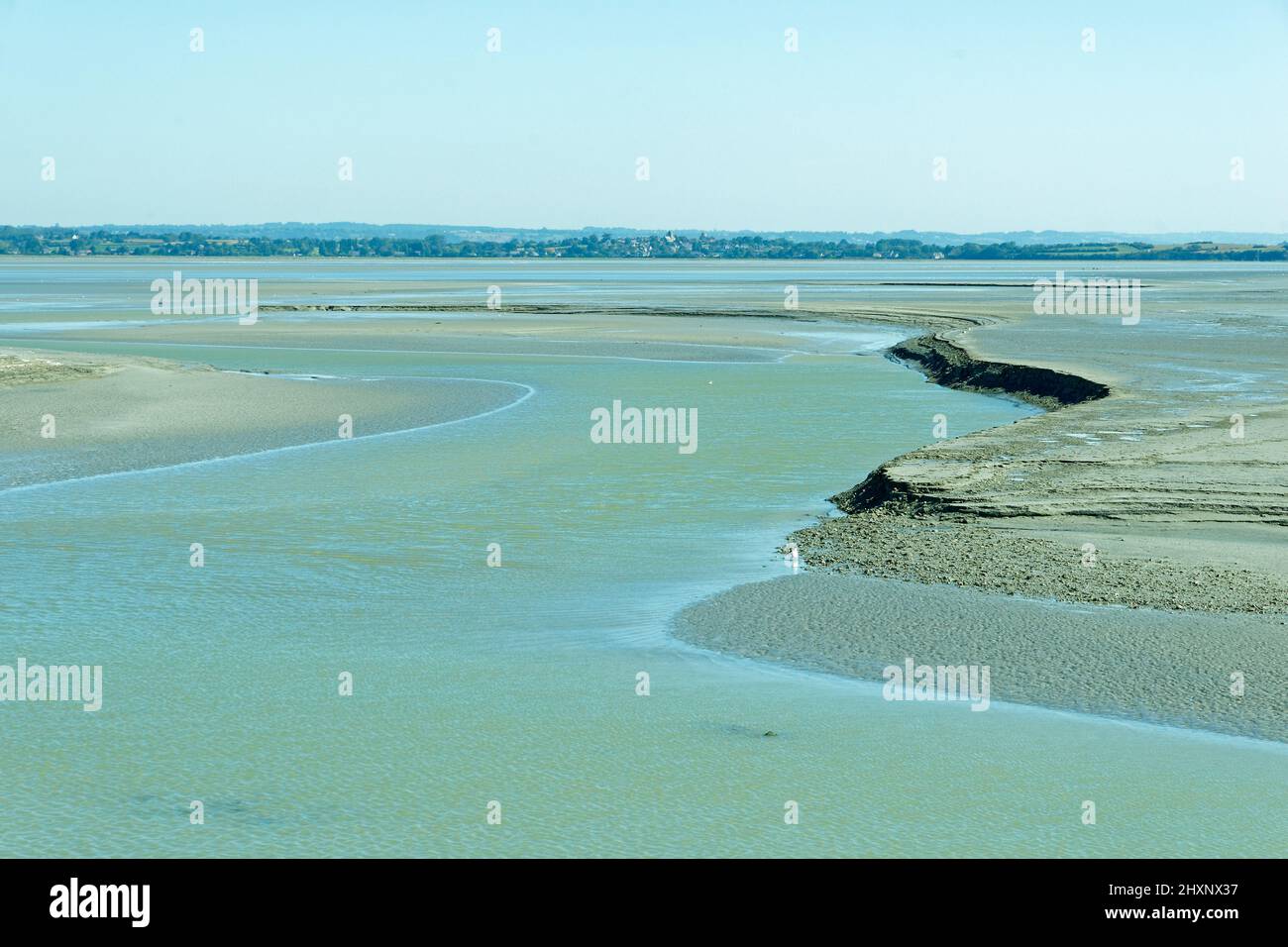Coastal river the Couesnon in the bay of Mont-Saint-Michel (Manche ...