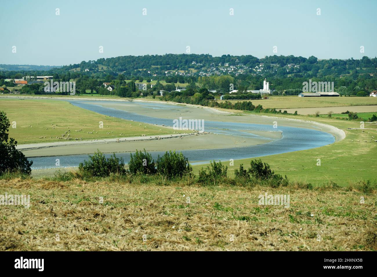 Coastal river La Sélune, near Pontaubault (Bay of Mont-Saint-Michel ...
