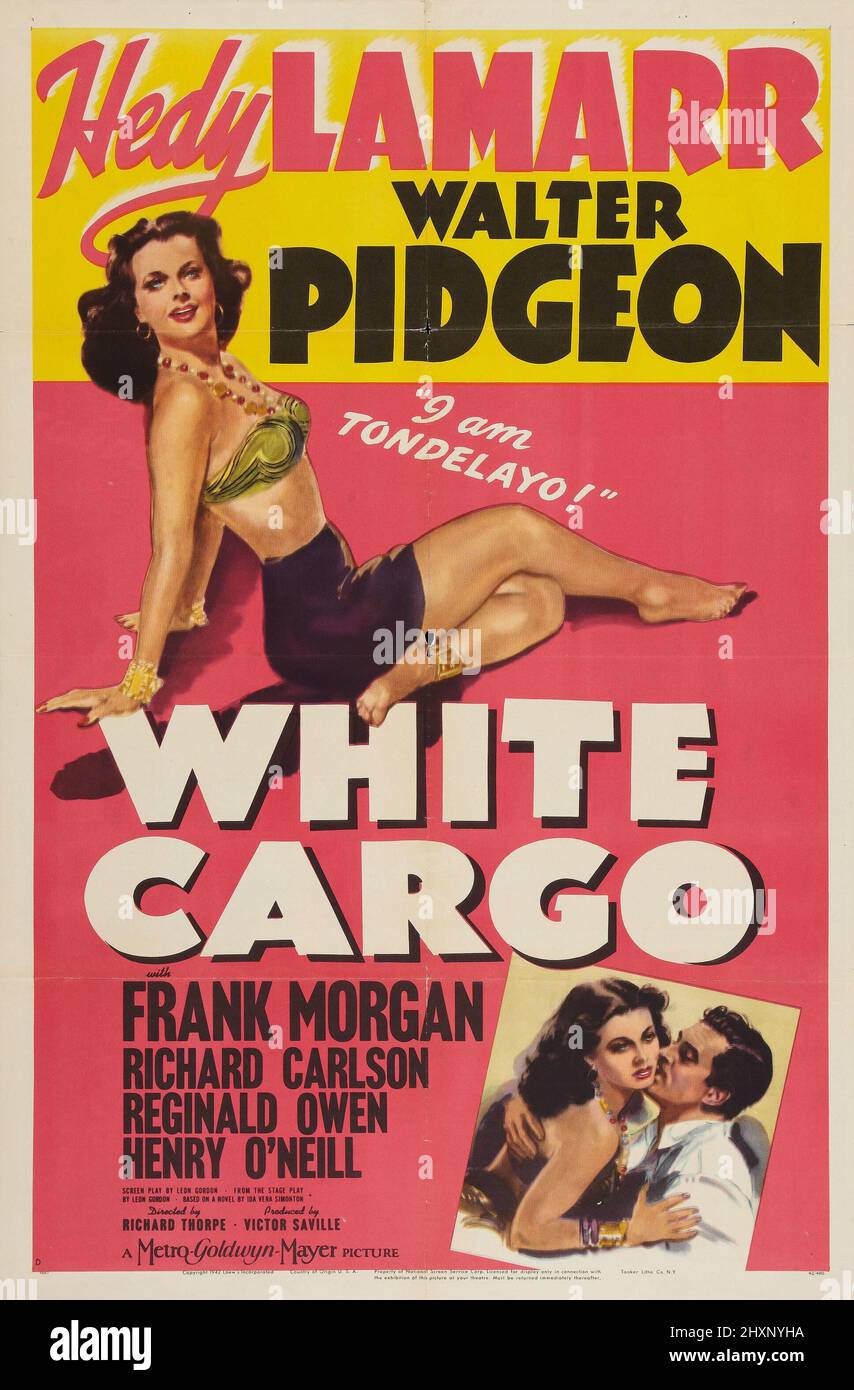 WALTER PIDGEON and HEDY LAMARR in WHITE CARGO (1942), directed by RICHARD THORPE. Credit: M.G.M ...