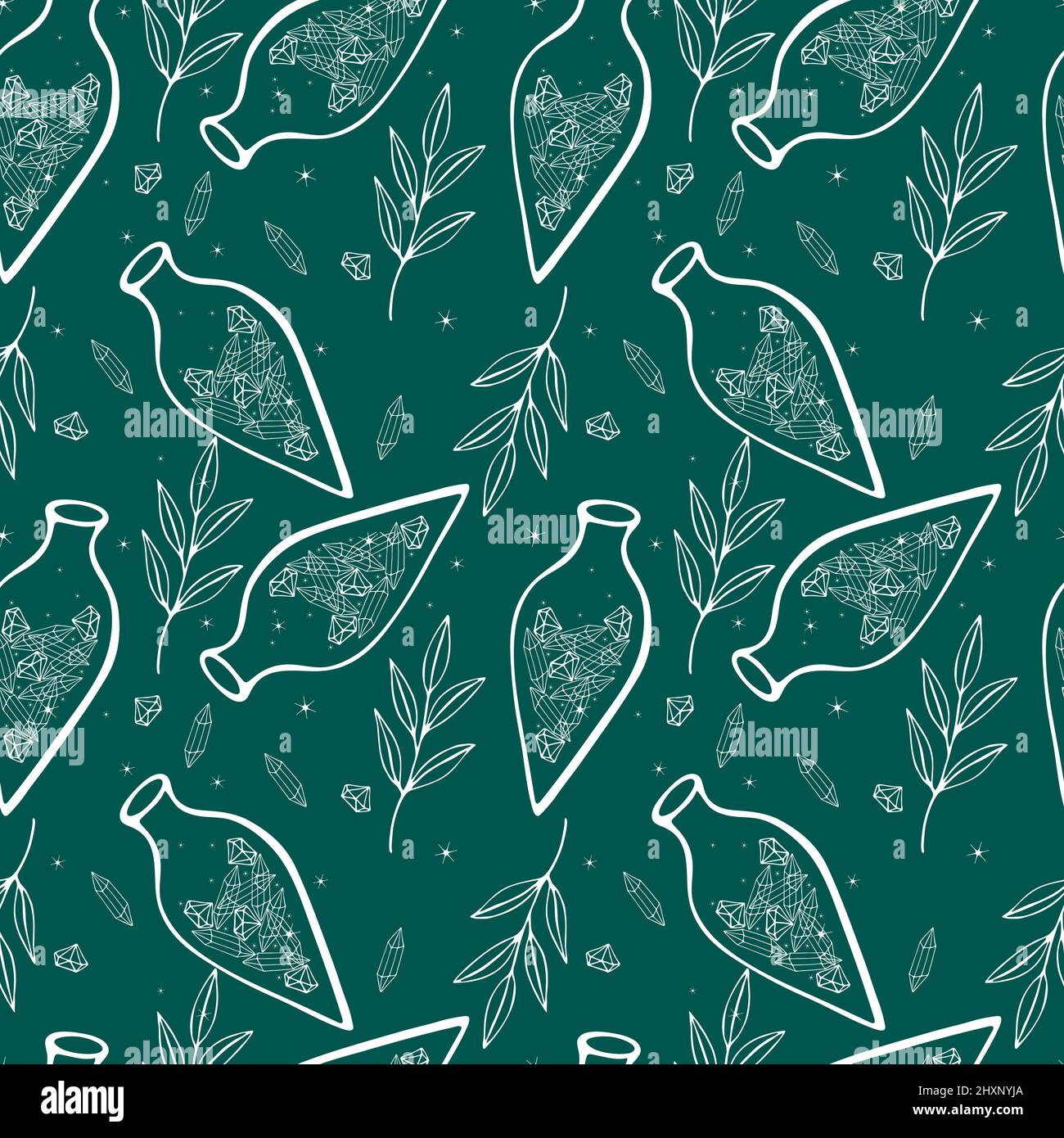 Pattern potion crystals magic bottle witchcraft , blue dark color ...