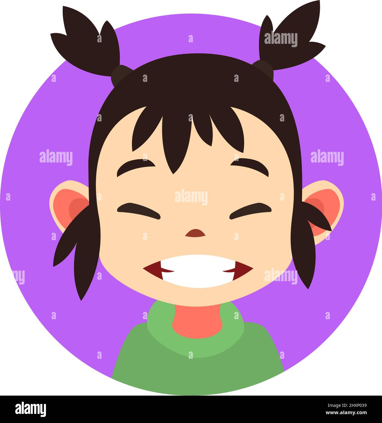 Asian girl web avatar. Cute kid user picture Stock Vector Image & Art ...