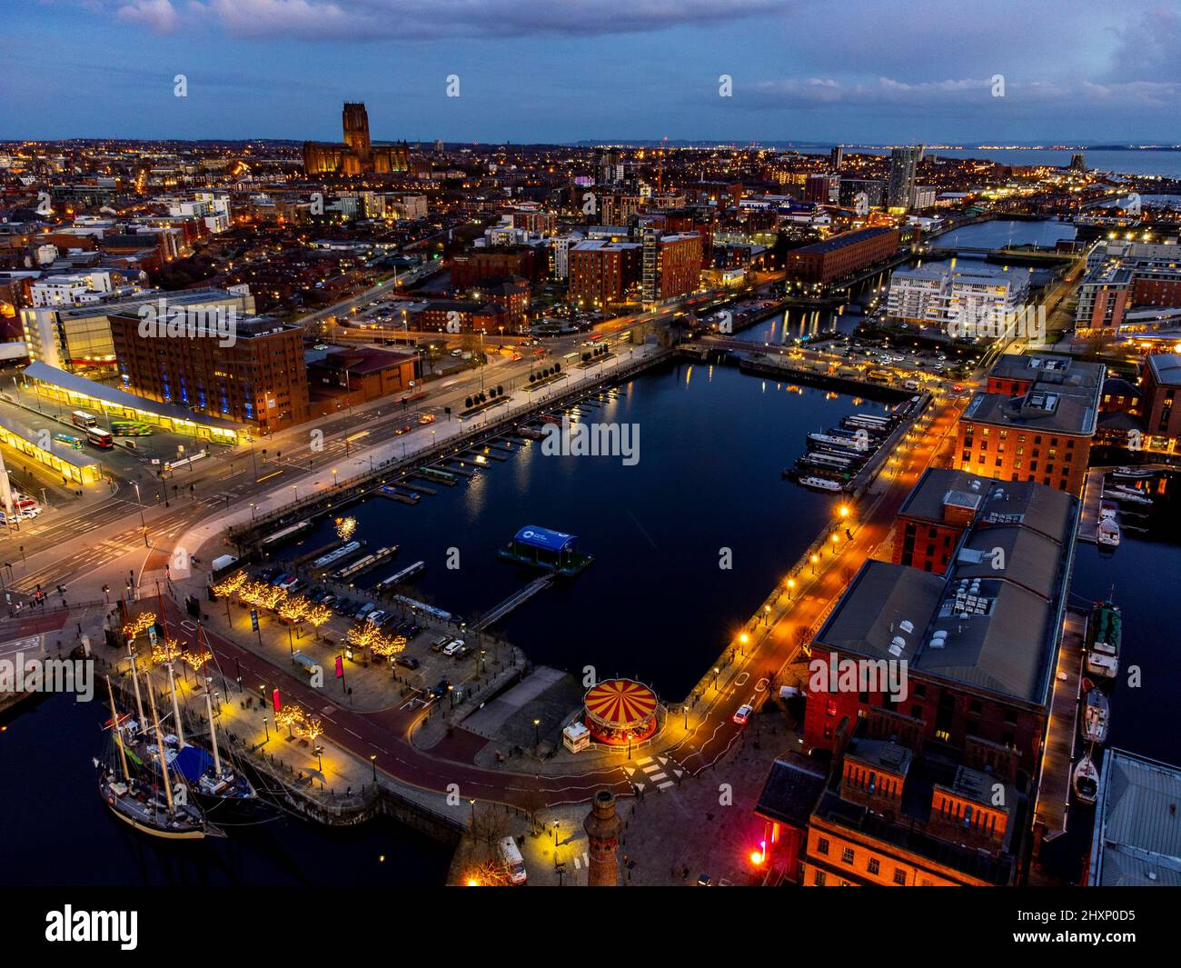 Liverpool Salthouse Dock as the sun sets. Picture date: Sunday March 13 ...