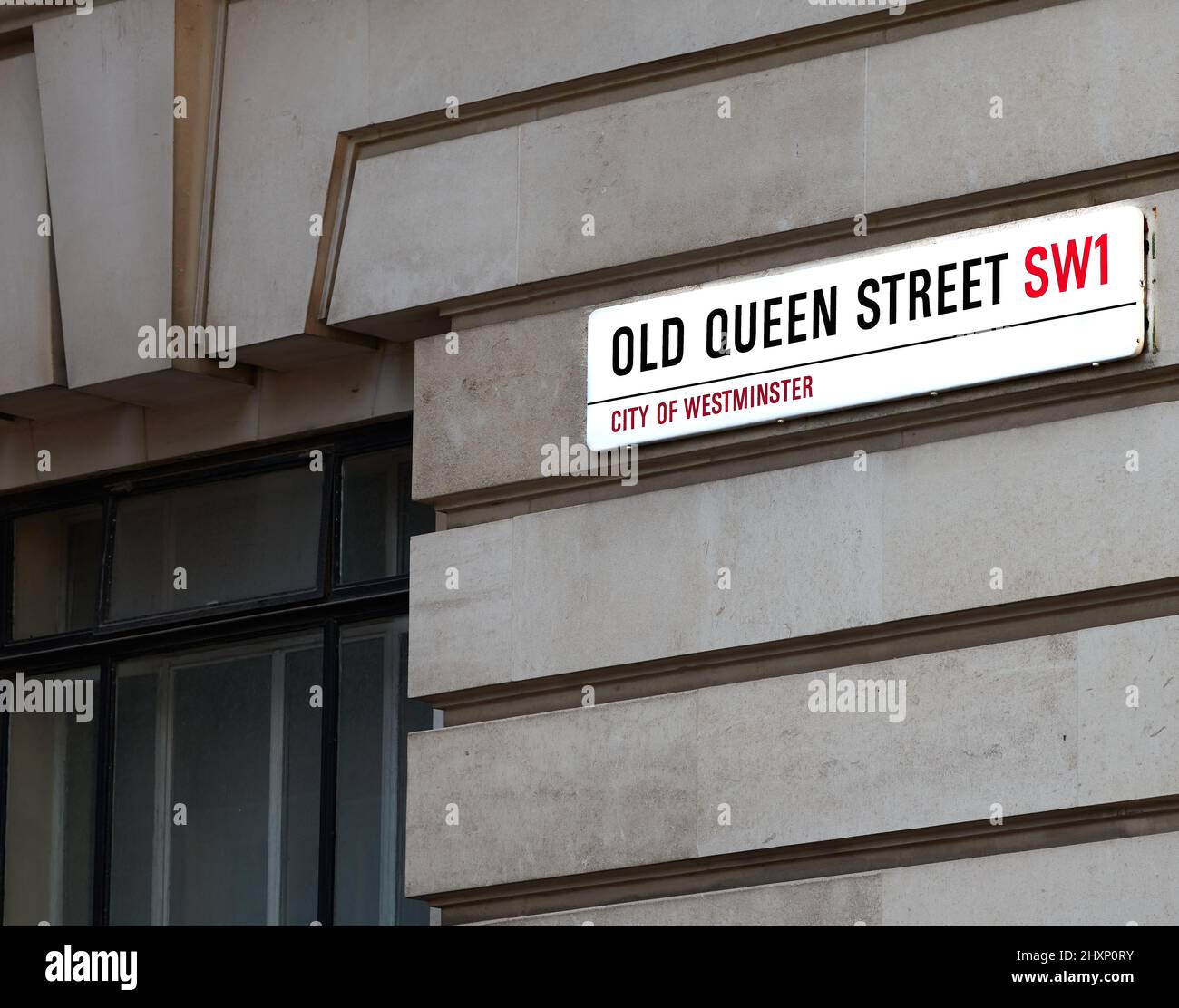 Street sign for Old Queen Street, Westminster SW1, London, England ...