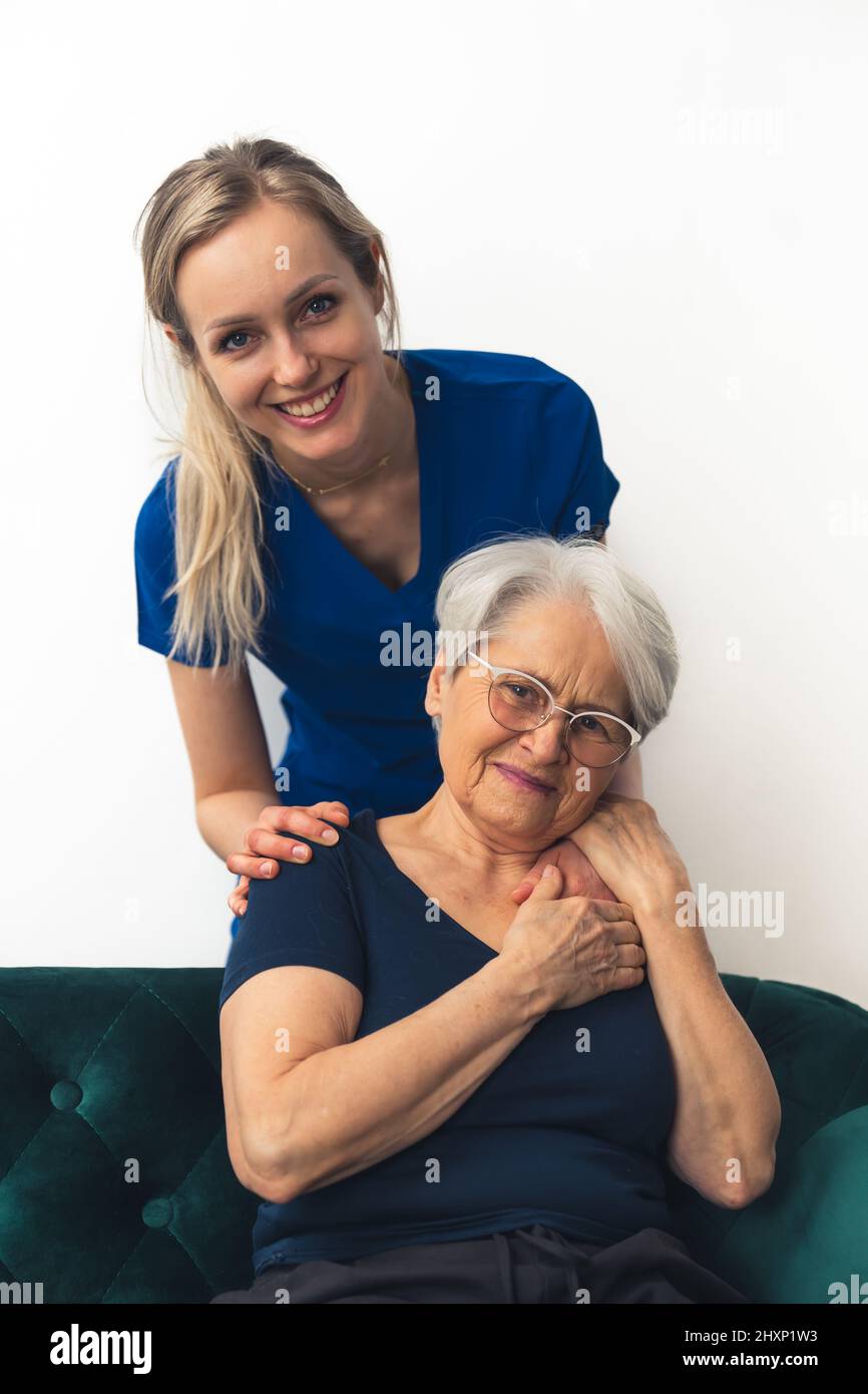 Caring nurse vertical hi-res stock photography and images - Alamy