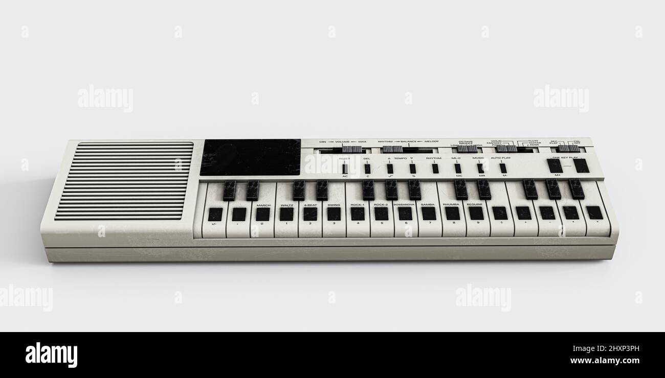 musical keyboard isolated on white background 3d illustration Stock ...