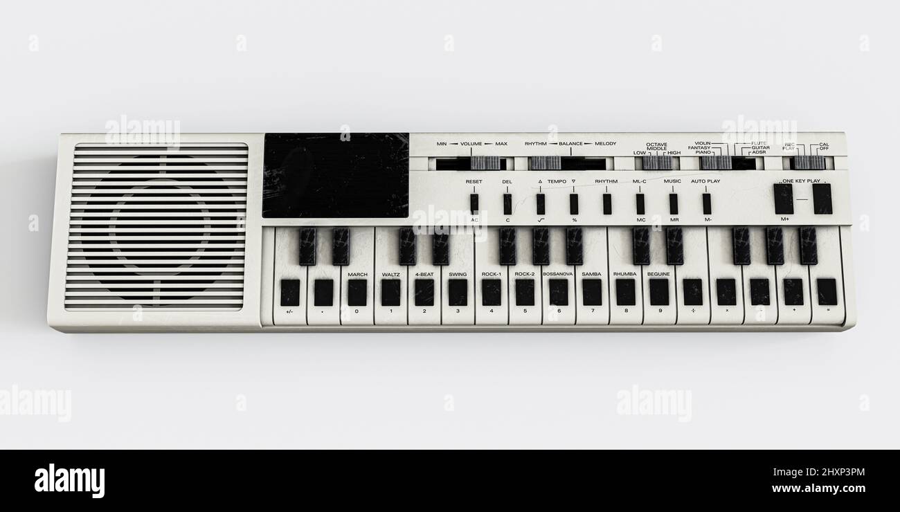 musical keyboard isolated on white background 3d illustration Stock ...