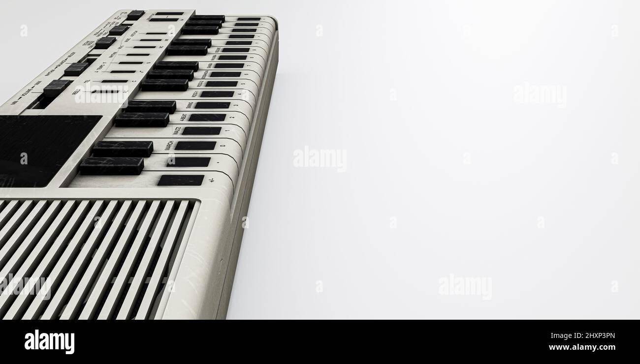 musical keyboard isolated on white background 3d illustration Stock ...