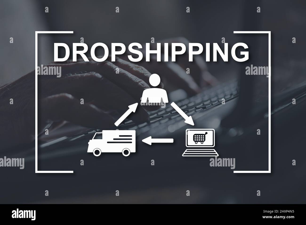 Dropshipping concept illustrated by a picture on background Stock Photo ...