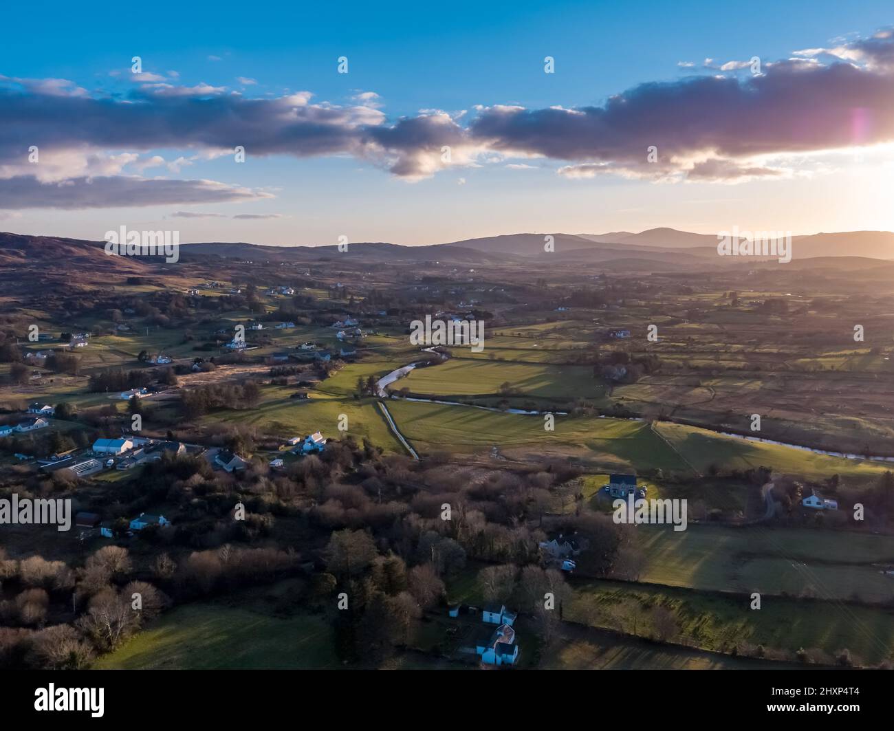 Aerial view of Glenties in County Donegal, Ireland Stock Photo - Alamy