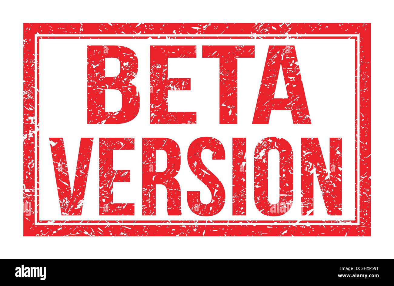 BETA VERSION, words written on red rectangle stamp sign Stock Photo - Alamy