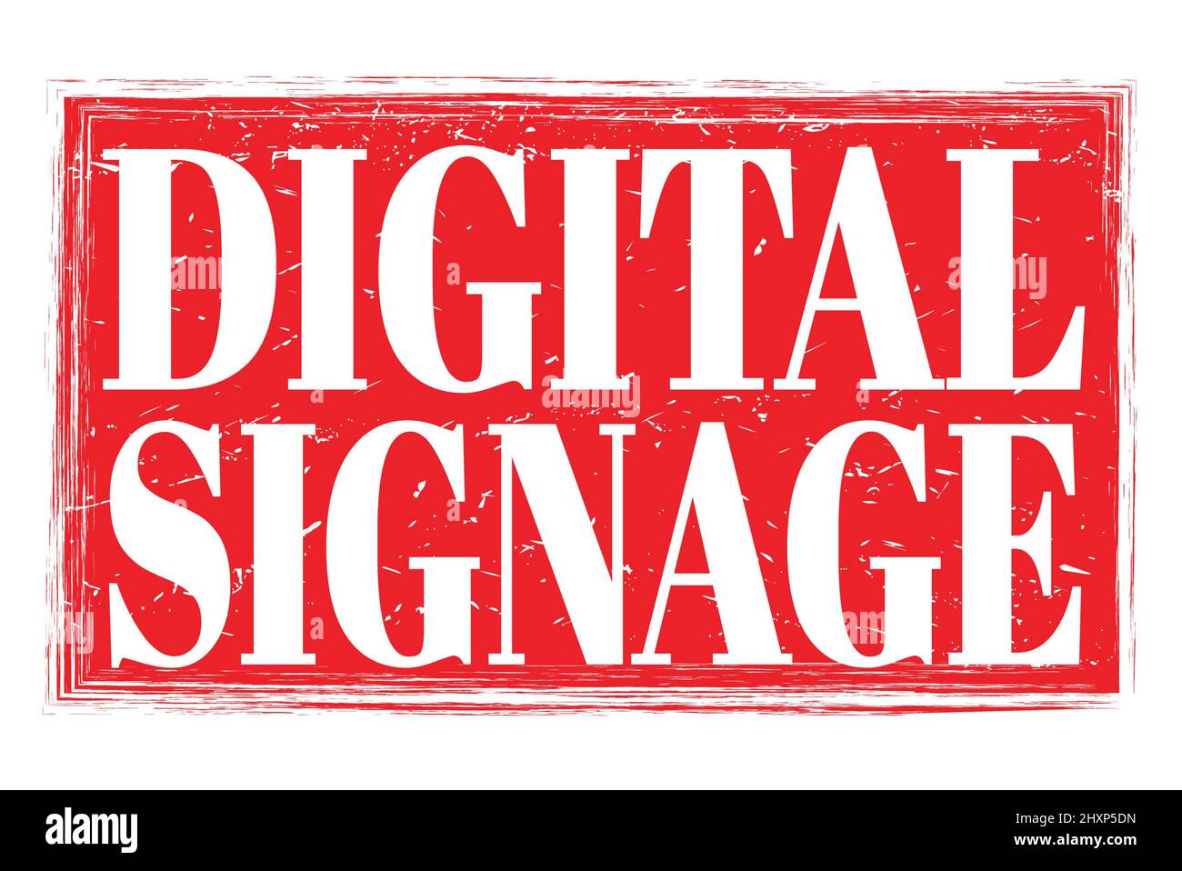 DIGITAL SIGNAGE, words written on red grungy stamp sign Stock Photo - Alamy