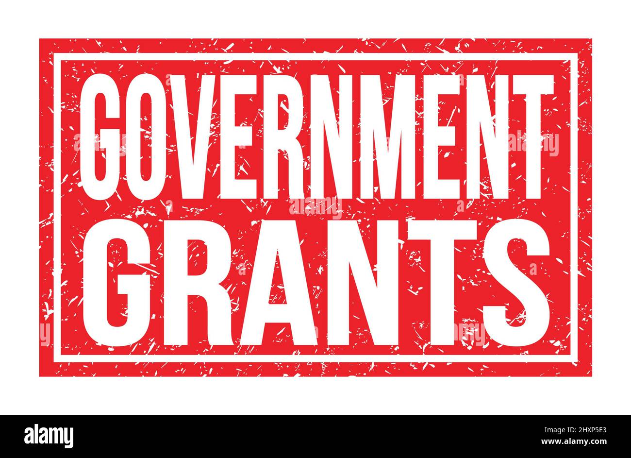 GOVERNMENT GRANTS, words written on red rectangle stamp sign Stock ...
