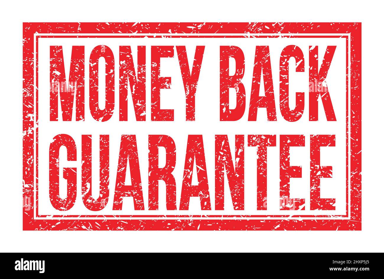 MONEY BACK GUARANTEE, words written on red rectangle stamp sign Stock ...