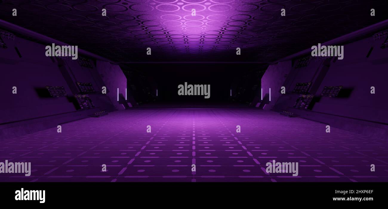 Empty Engine Room Laboratory Copper Colors Modern Background Industrial ...