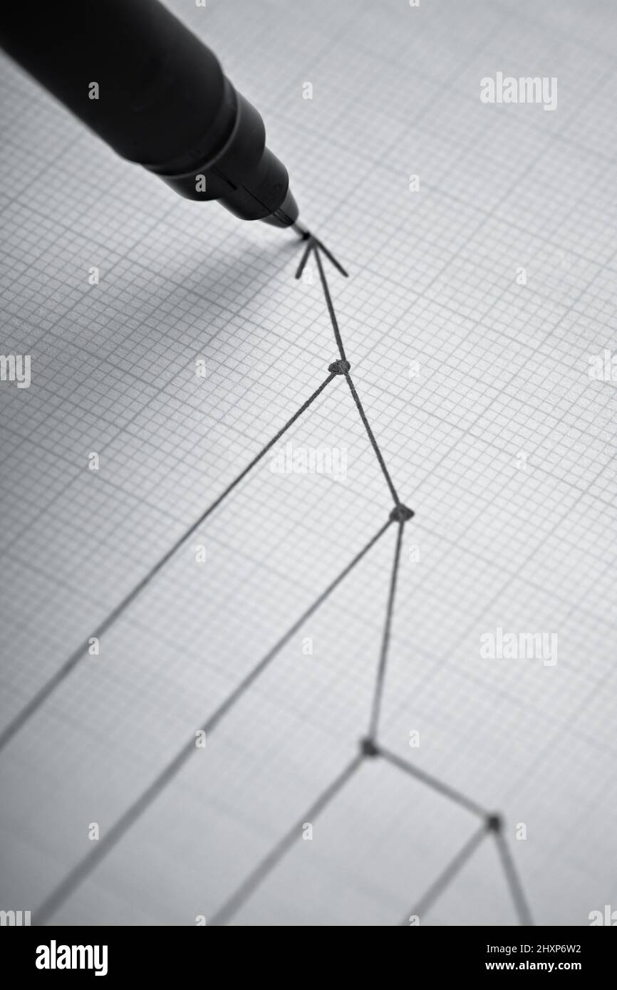 business finance pencil graph chart office Stock Photo - Alamy