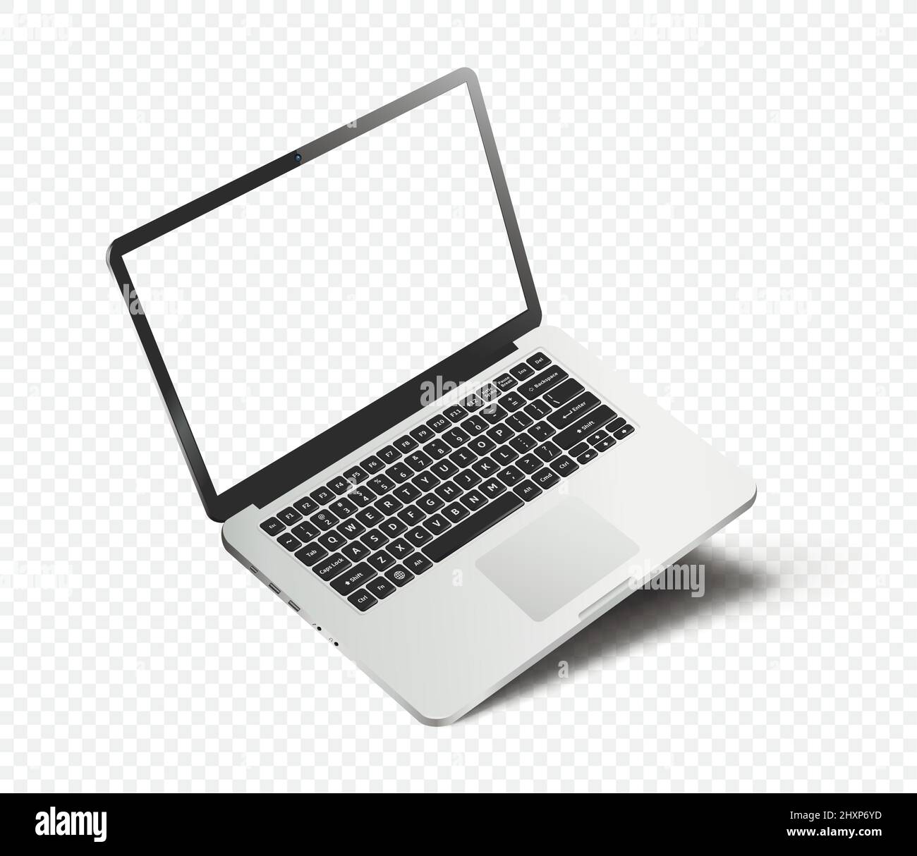 Laptop computer with transparent screen. Vector illustration Stock ...