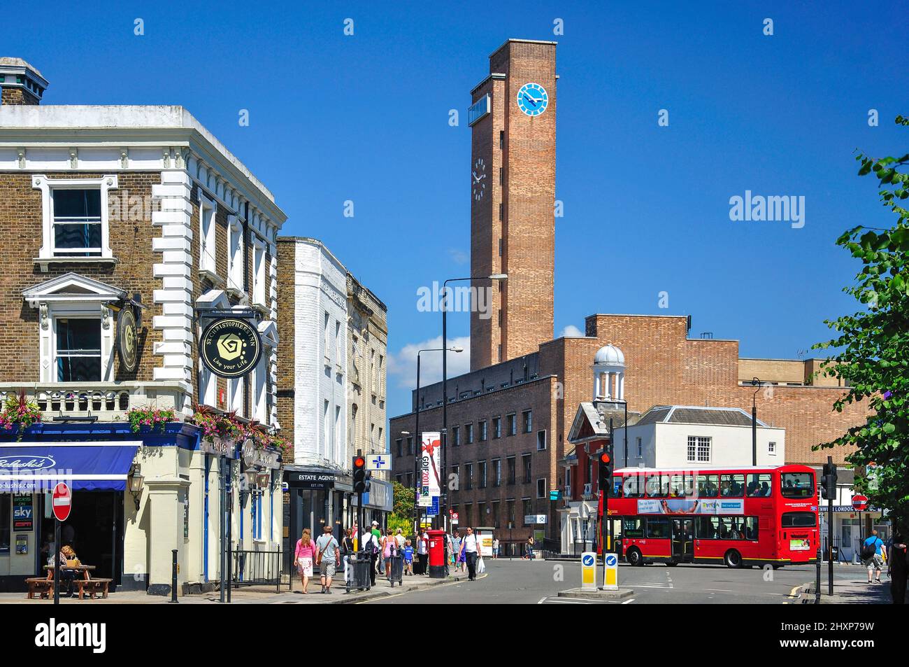 Greenwich High Street showing Clock Tower, Greenwich, London Borough of ...