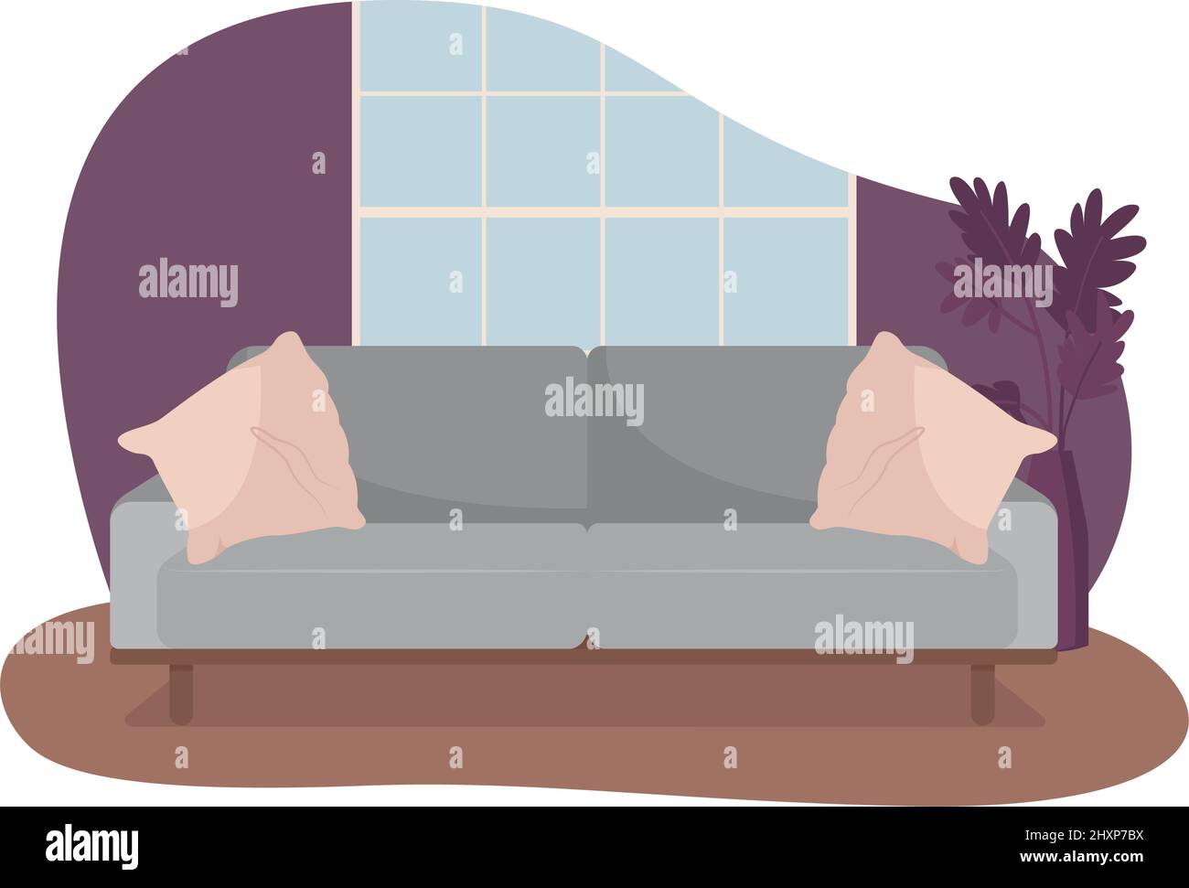 Living room 2D vector isolated illustration Stock Vector Image & Art ...