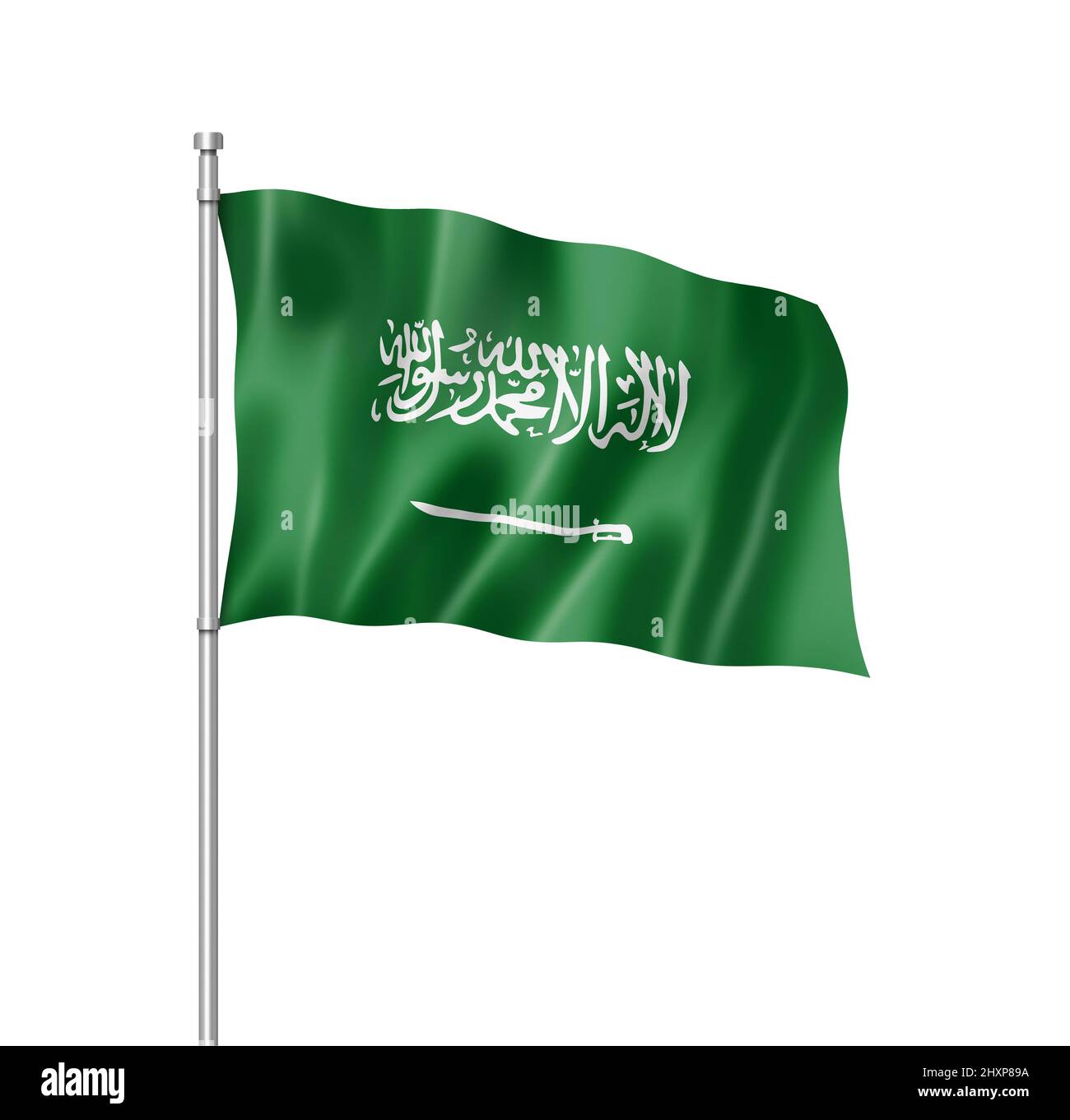 Saudi Arabia flag, three dimensional render, isolated on white Stock ...