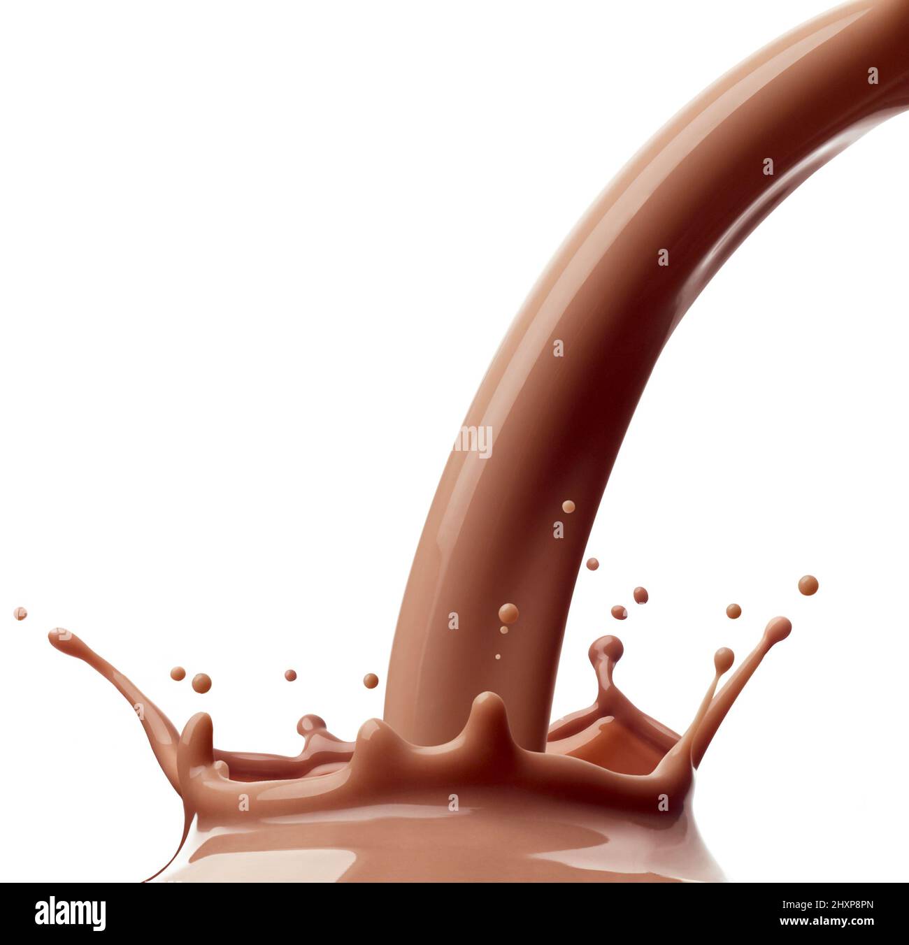 close up of a chocolate milk splash on white background Stock Photo - Alamy
