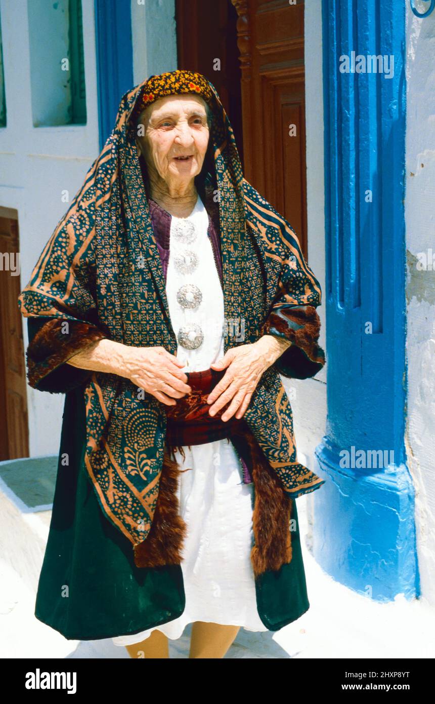 Portrait of Greek Woman in Traditional Dress Stock Photo - Alamy