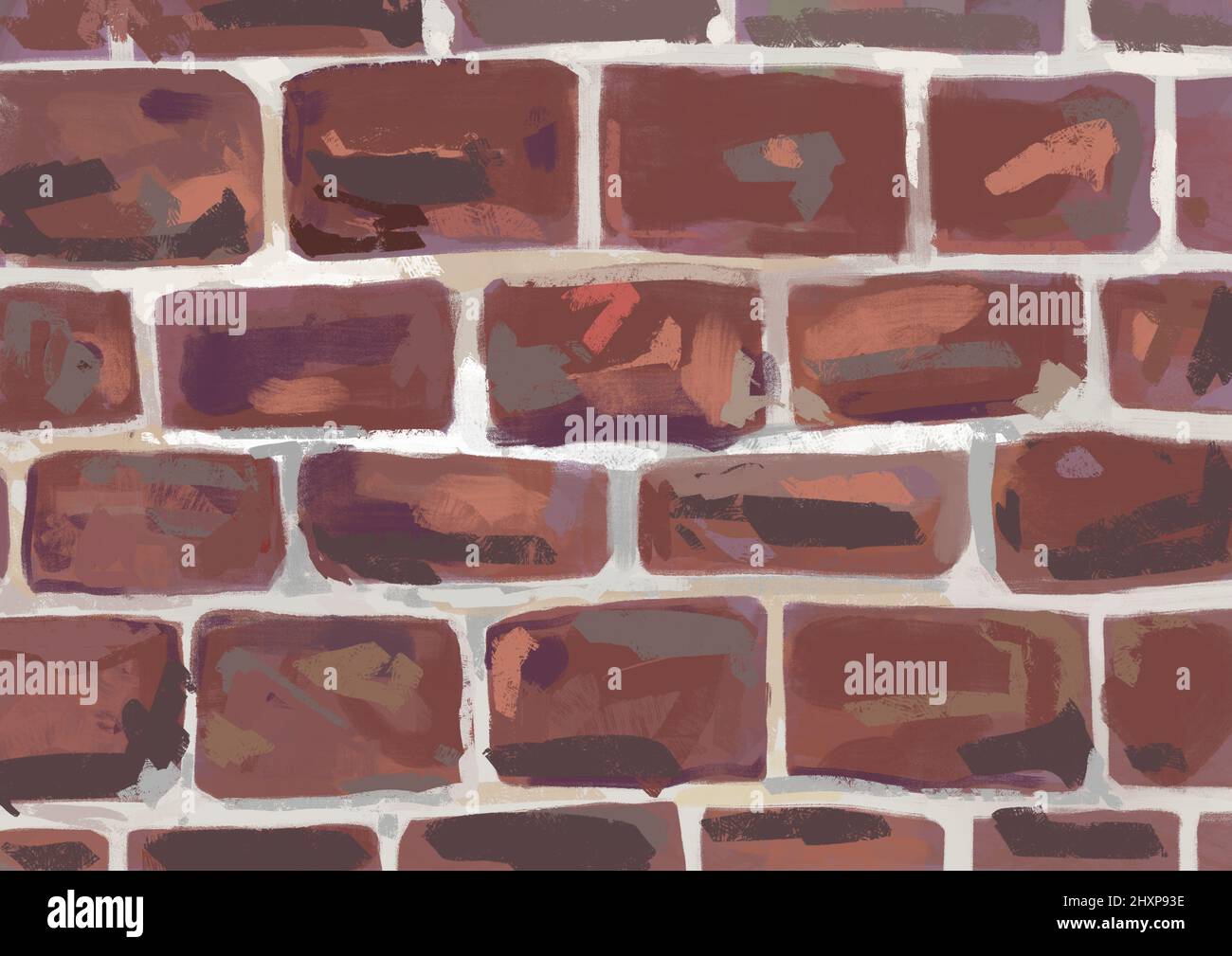 Hand Made wall brick grunge texture.Touch painting color. For game art ...