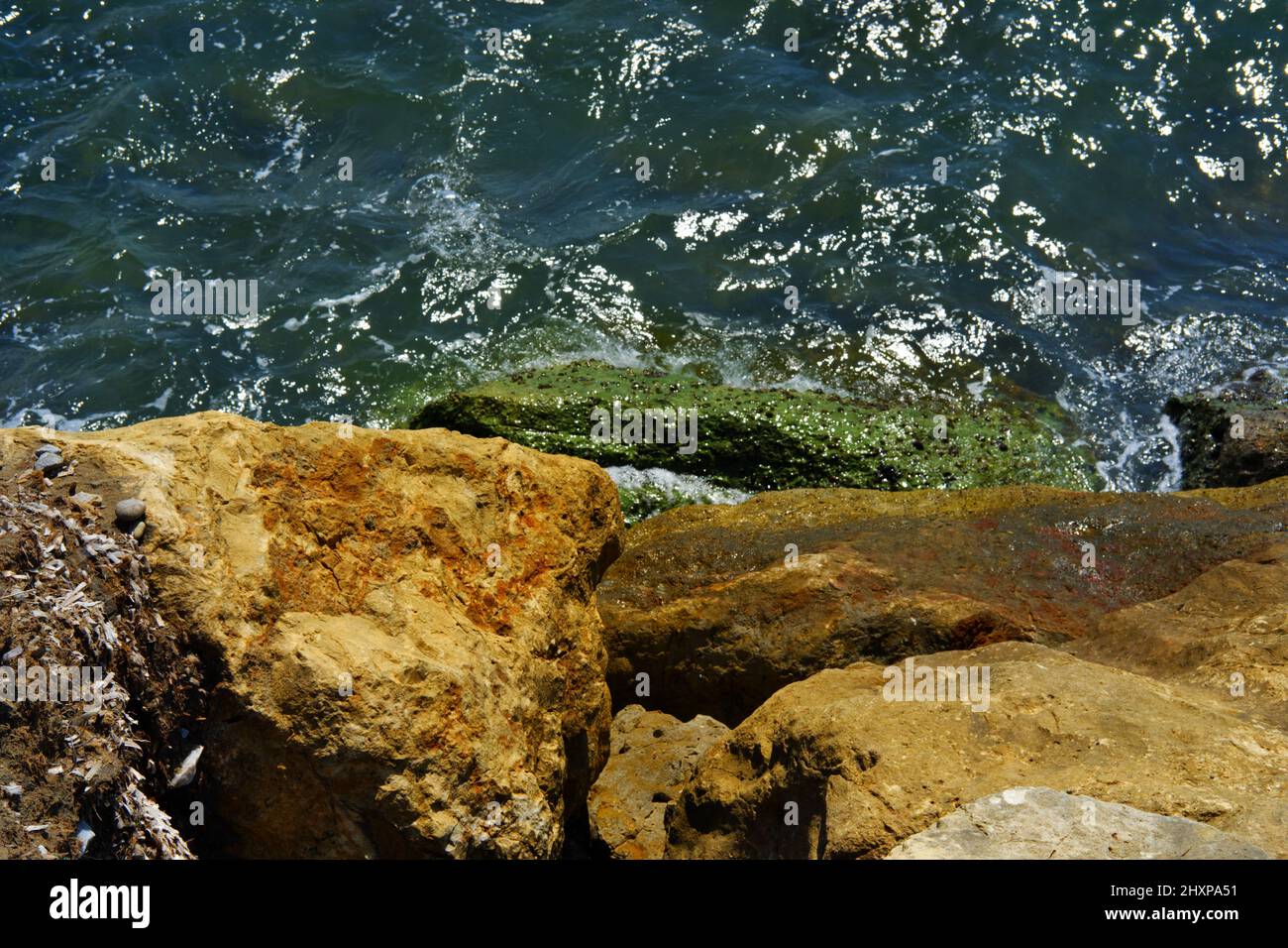 Wave bursting on coastal rocks hi-res stock photography and images - Alamy