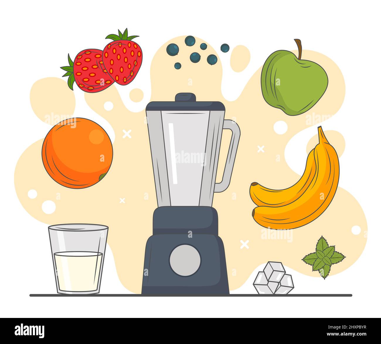 Fruit smoothie orange strawberry Stock Vector Images - Alamy
