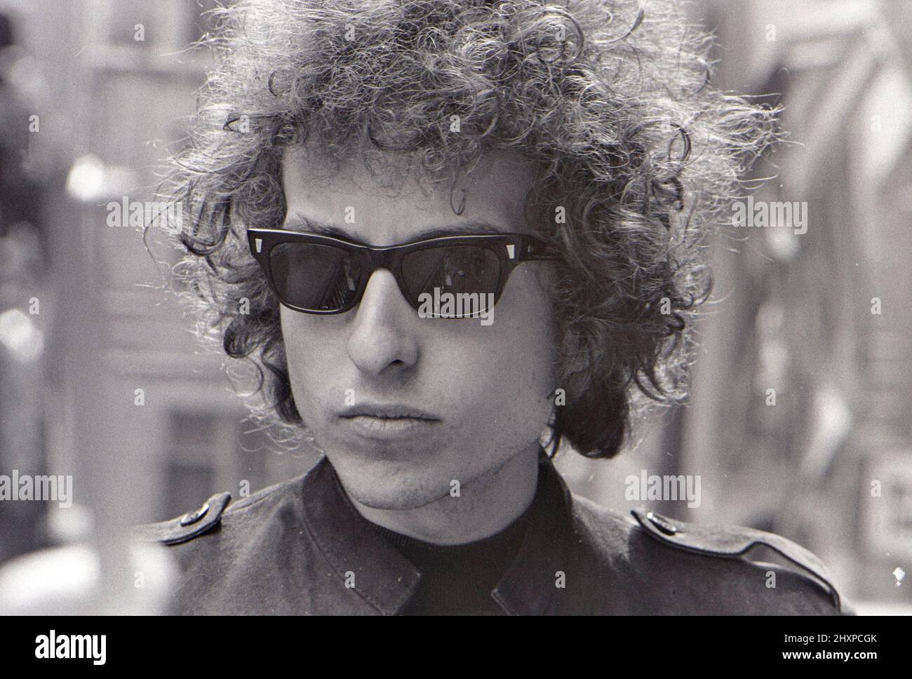 BOB DYLAN American folk musician at the Savoy Hotel,London, in May 1966 ...