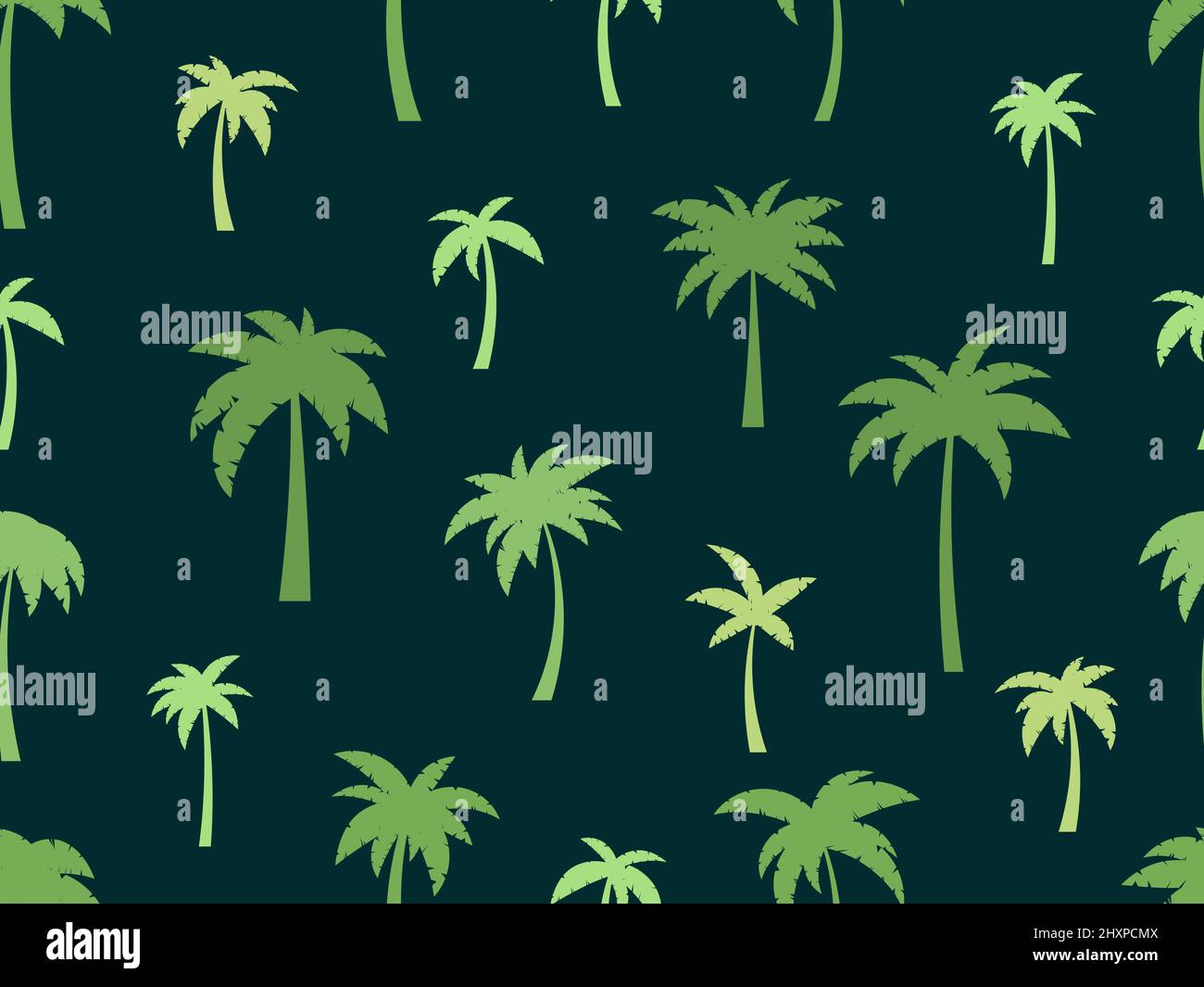 Green palm trees seamless pattern. Exotic summer tropical background ...
