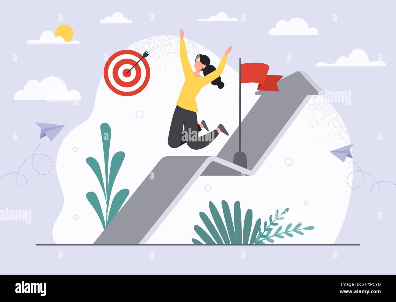 Leadership to reach business goal concept Stock Vector Image & Art - Alamy