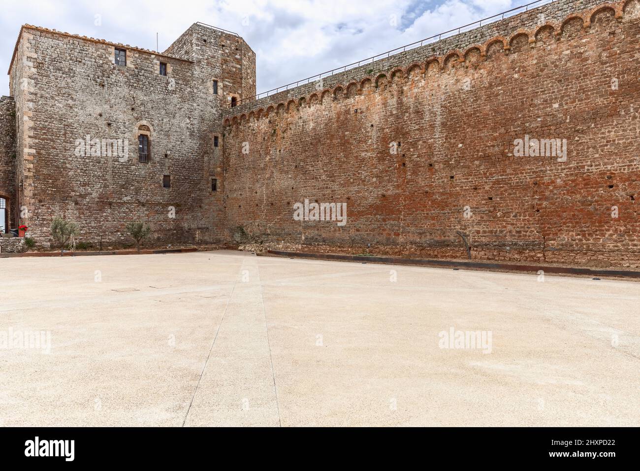 Medieval defensive red brick construction - The fortress of Montalcino ...