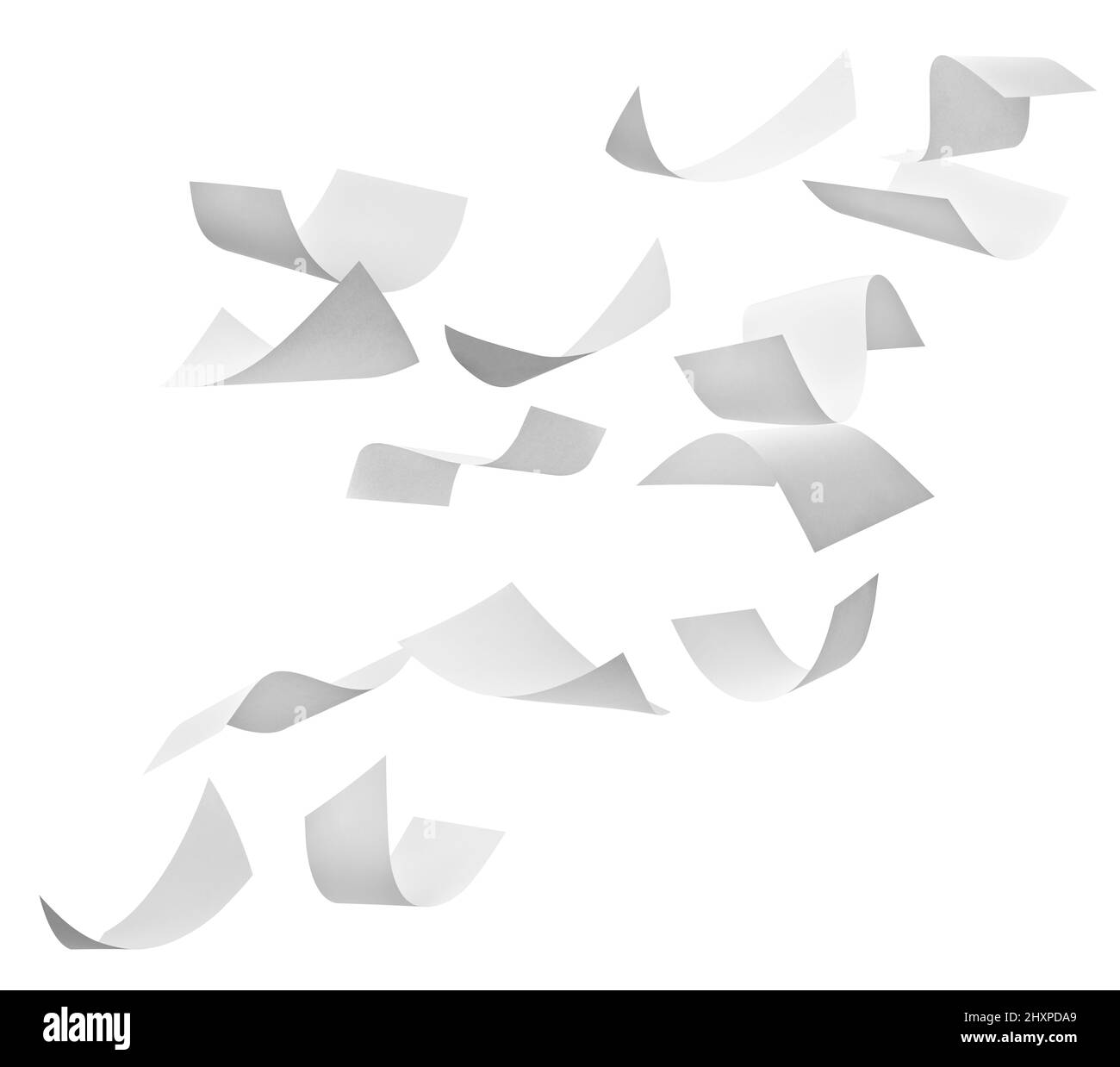 close up of flying papers on white background Stock Photo - Alamy