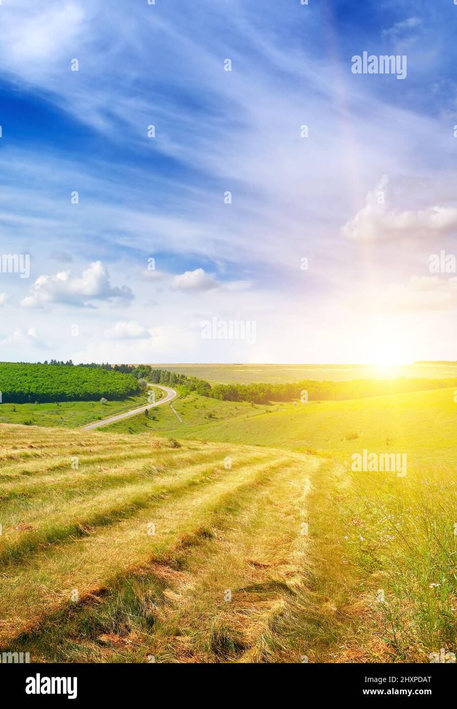 Sunrise over a grassland hi-res stock photography and images - Alamy