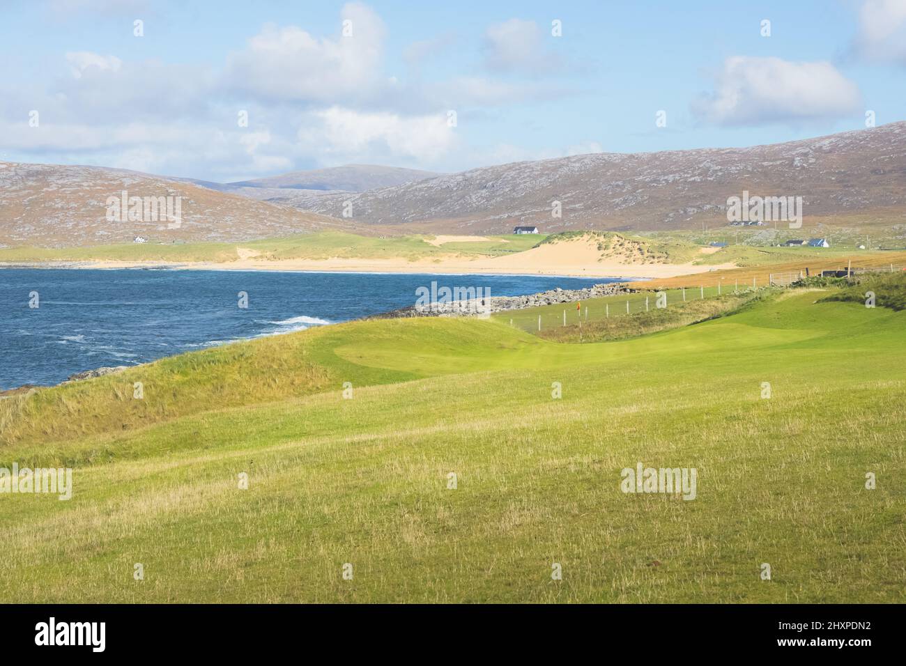 Beautiful sunny day at the coastal links golf course Harris Golf Club ...