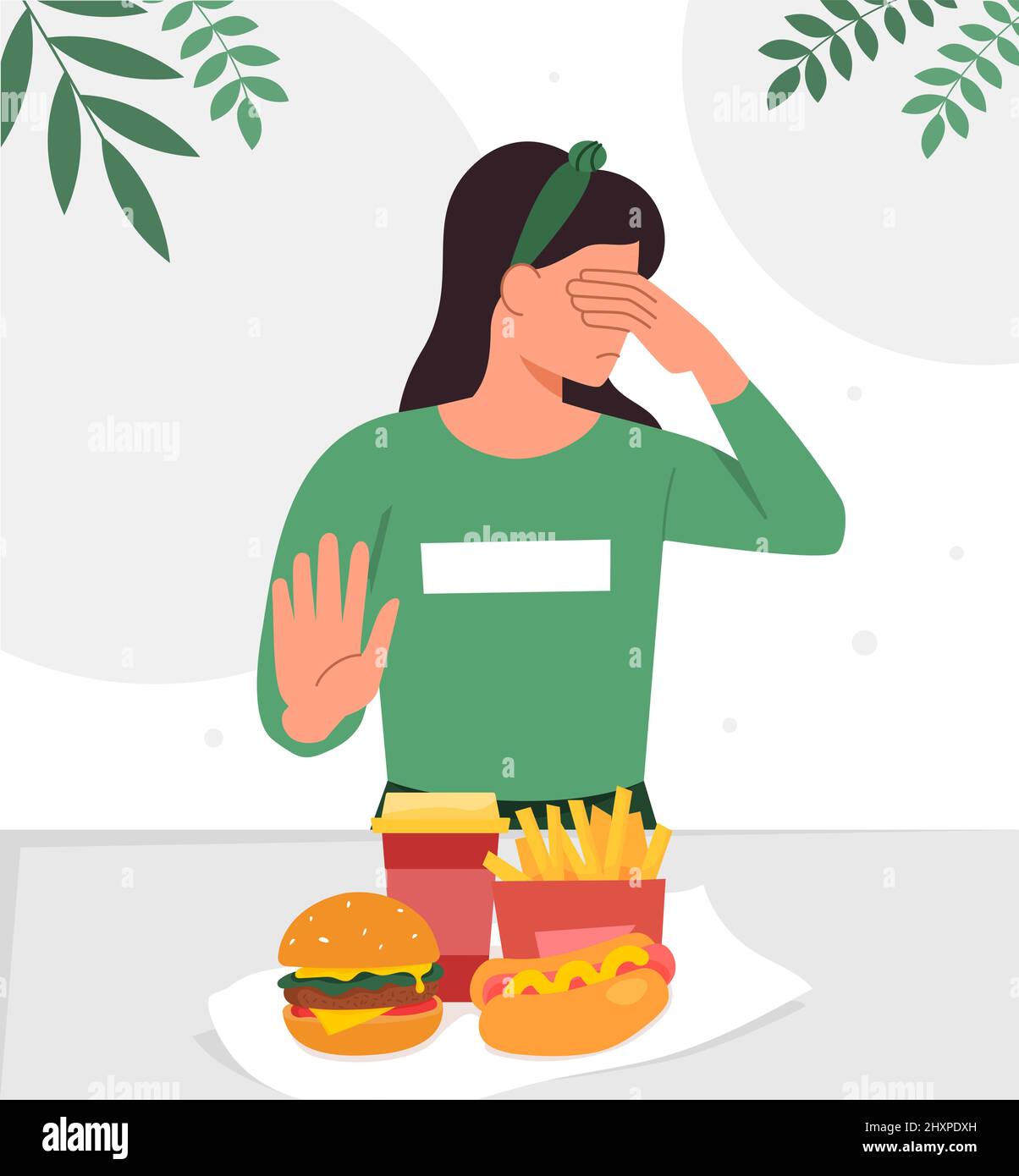 Refuses junk food concept Stock Vector Image & Art - Alamy
