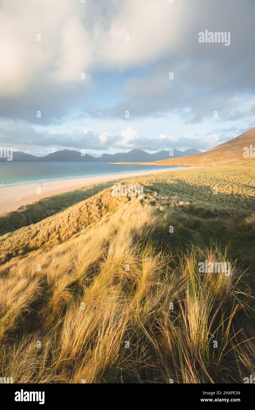 Beautiful golden sunset or sunrise light on seascape landscape of ...