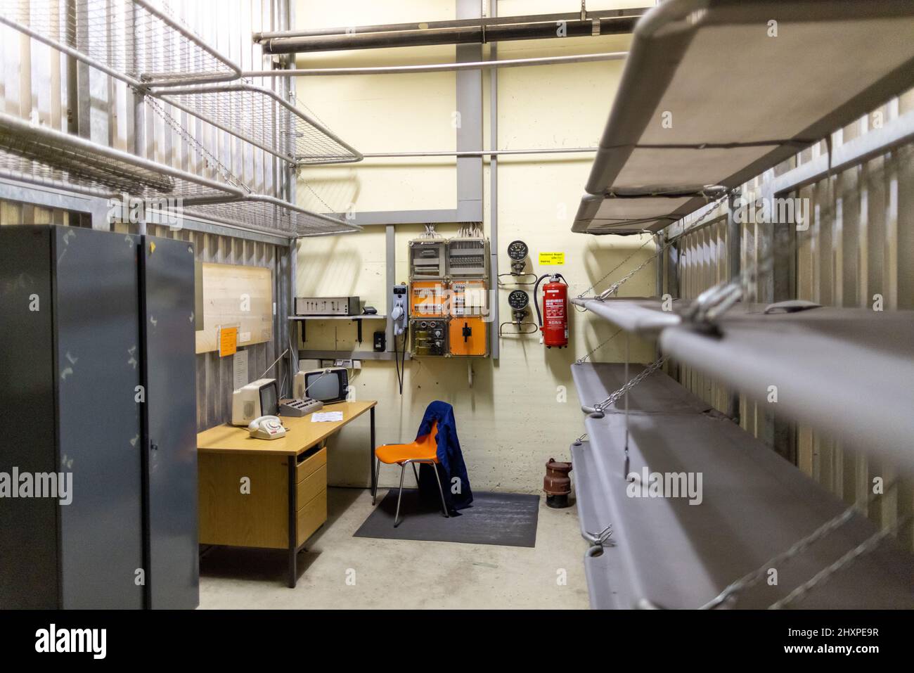 Nuremberg, Germany. 13th Mar, 2022. The bunker warden's room in the NBC ...