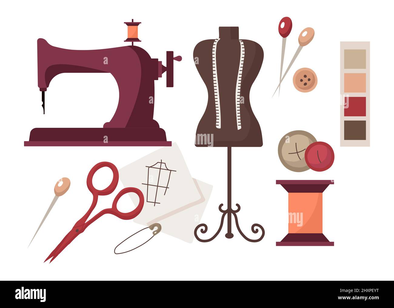 Collection of sewing Stock Vector Image & Art - Alamy