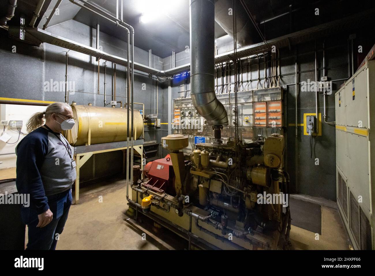Nuremberg, Germany. 13th Mar, 2022. An emergency power generator stands ...