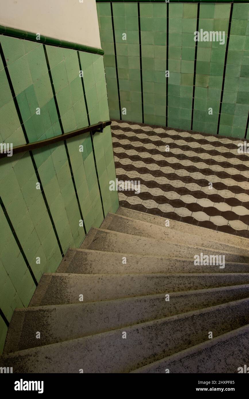 Viennese staircase in Viennas 1st district tiled by famous Viennese ...