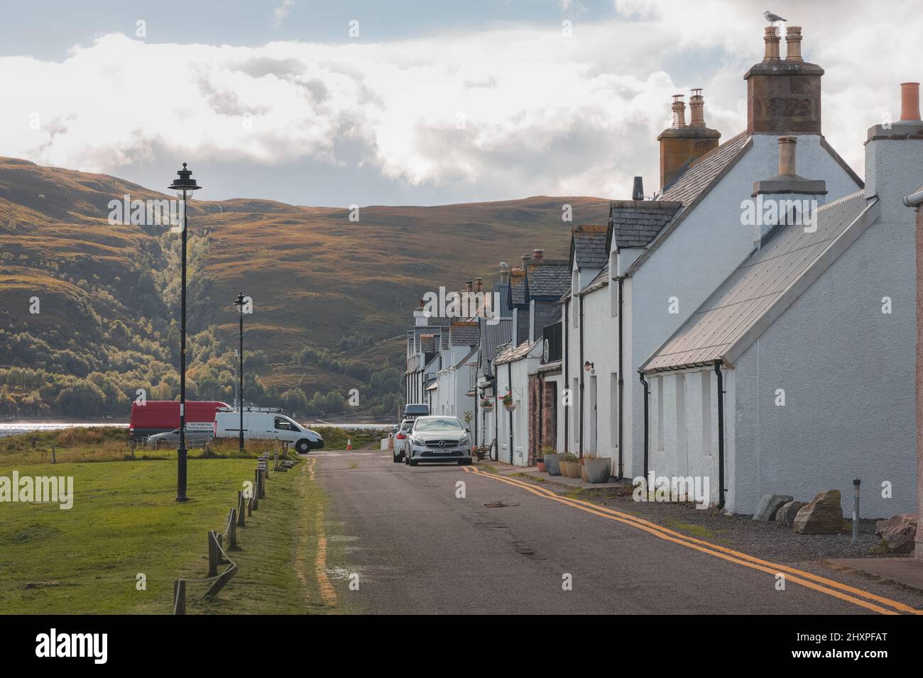 Ullapool, UK - September 28, 2021: Quaint seaside fishing village port ...
