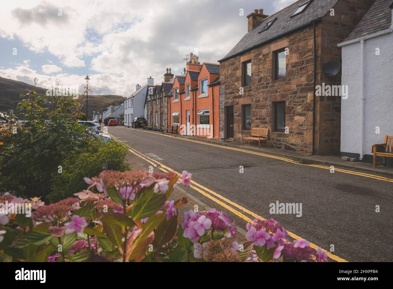 Ullapool, UK - September 28, 2021: Quaint seaside fishing village port ...