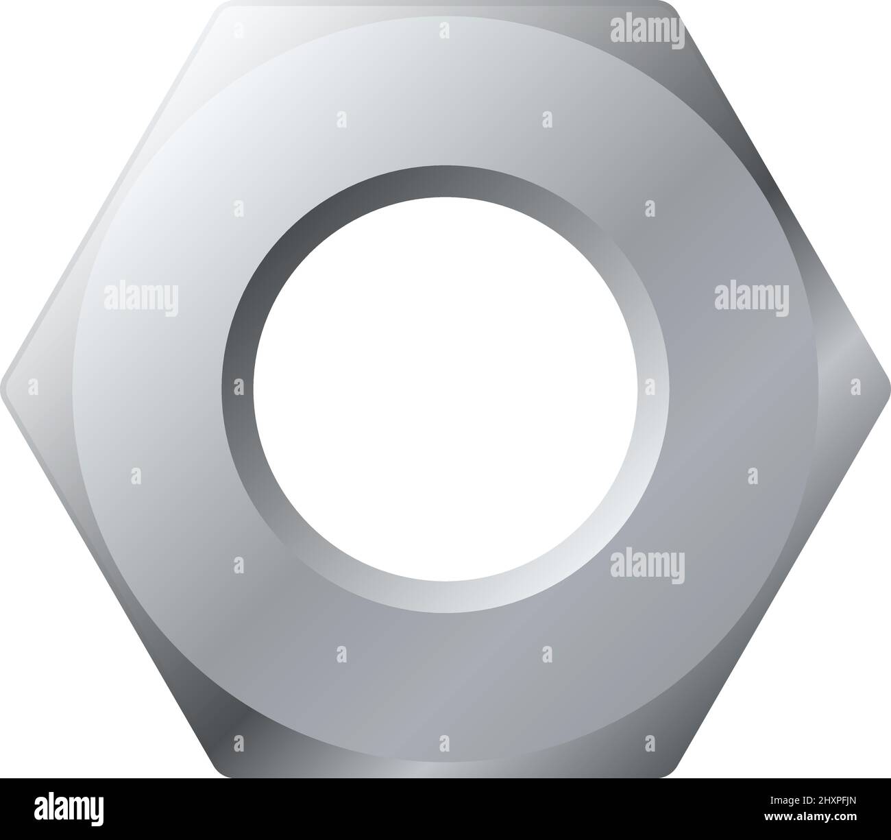 Hex nut. Top view of stainless steel fastener Stock Vector Image & Art ...