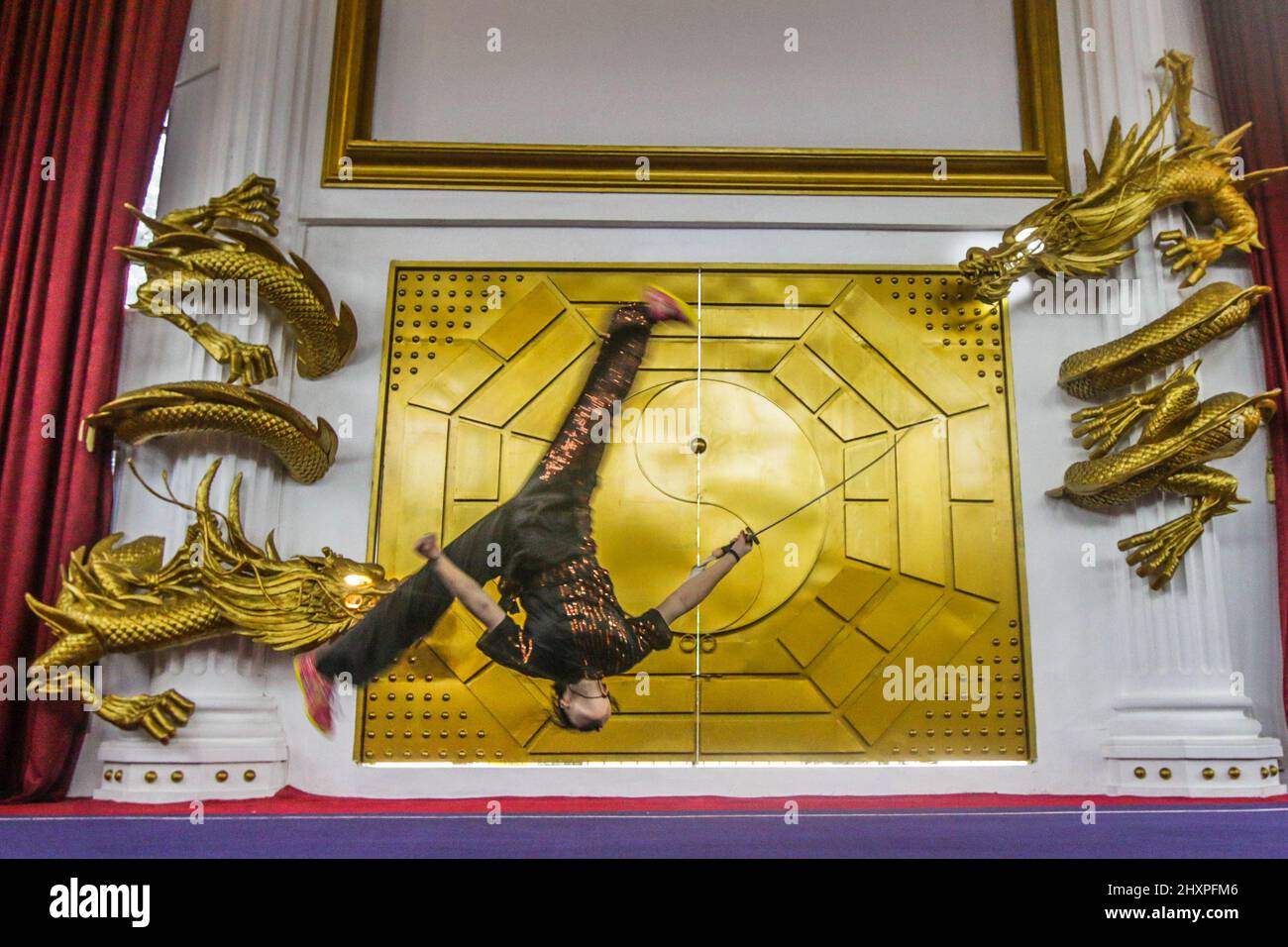 Wushu martial arts training session at Harmony Wushu Indonesia, Bogor ...