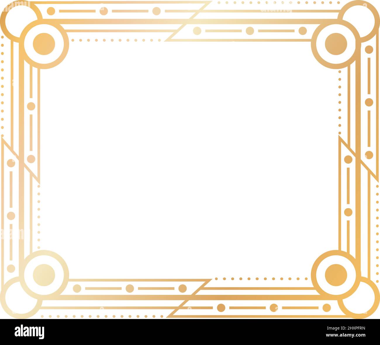 Decorative vintage geometric border. Retro golden frame Stock Vector ...