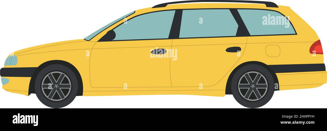 Yellow transport station wagon on a white background - Vector ...
