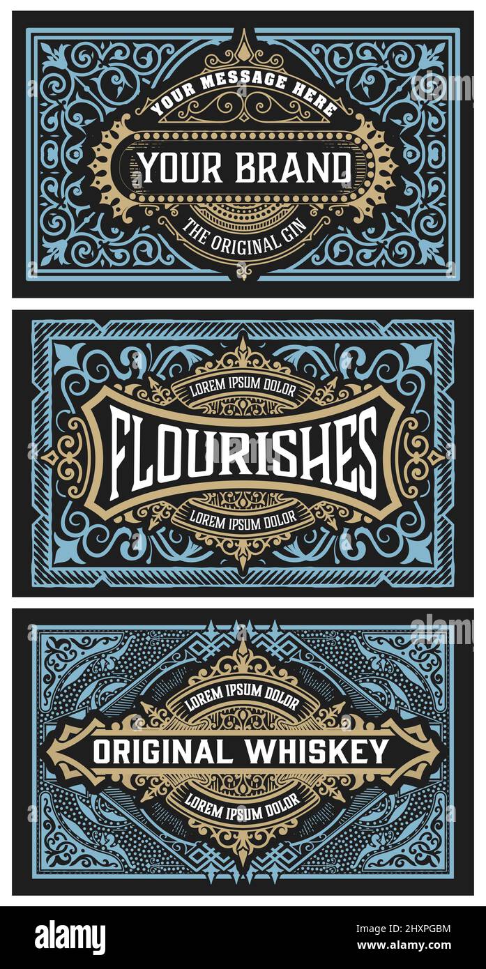 Set of 3 vintage labels for packing Stock Vector Image & Art - Alamy